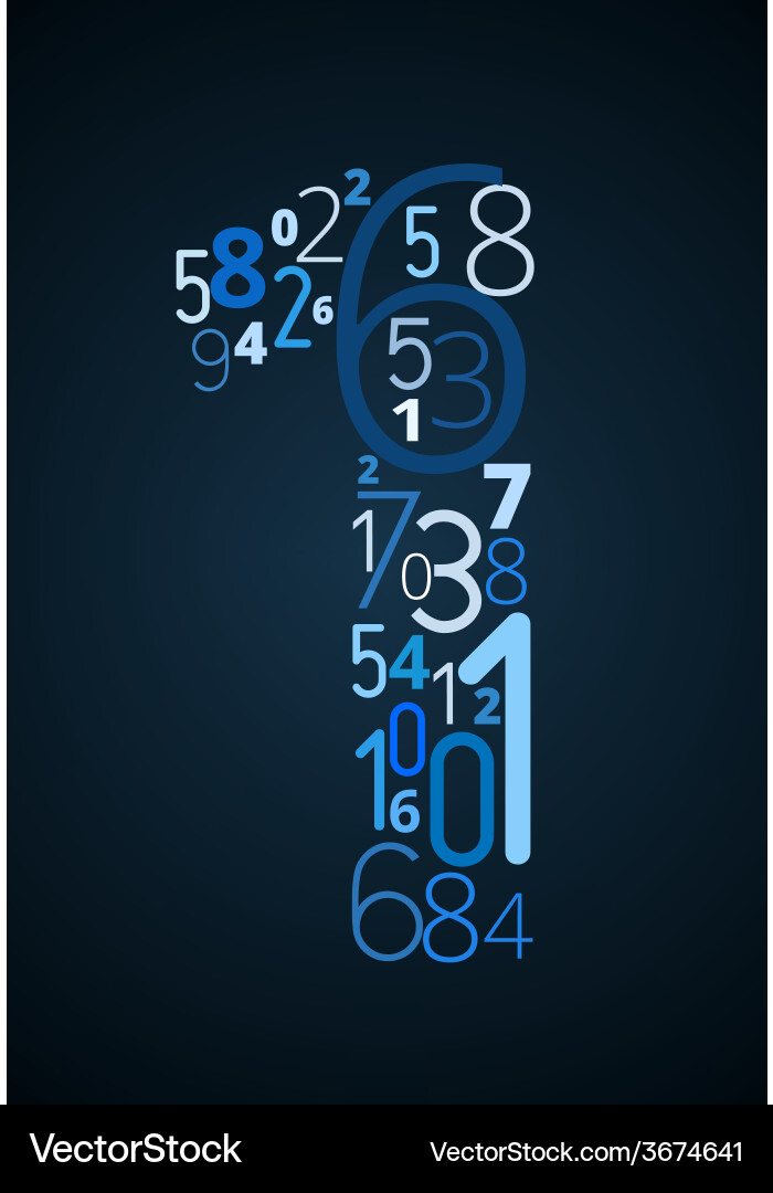 Number 1 font from numbers Royalty Free Vector Image