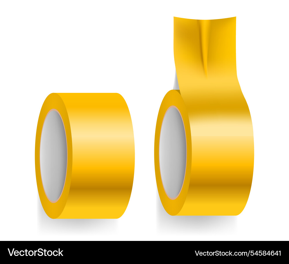 Realistic detailed 3d tape roll set Royalty Free Vector