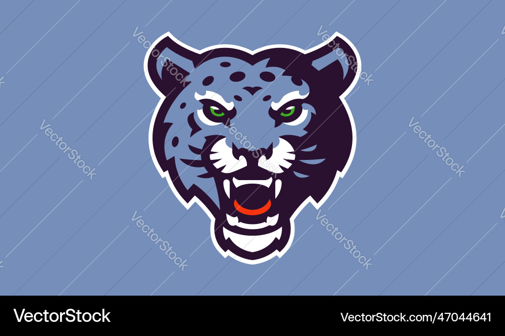 Snow leopard mascot logo wild animal head Vector Image