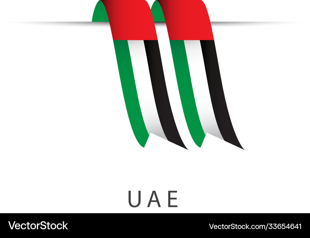 Uae ribbon flag template design Royalty Free Vector Image