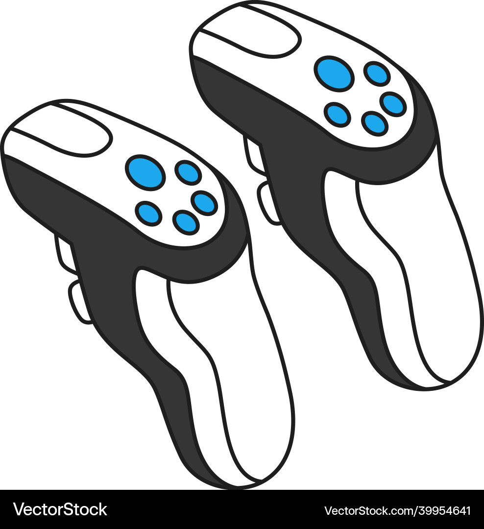 Vr joysticks kit composition Royalty Free Vector Image