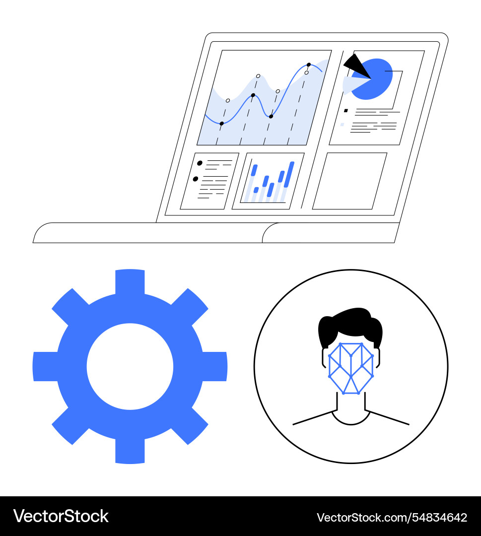 Data analytics interface with profile biometrics Vector Image