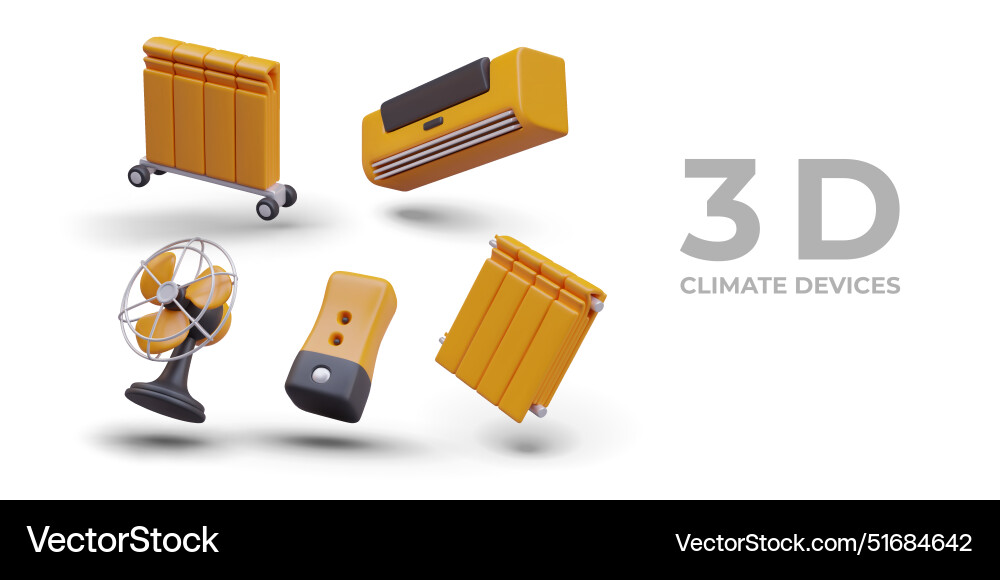 Devices for regulating air temperature climate Vector Image
