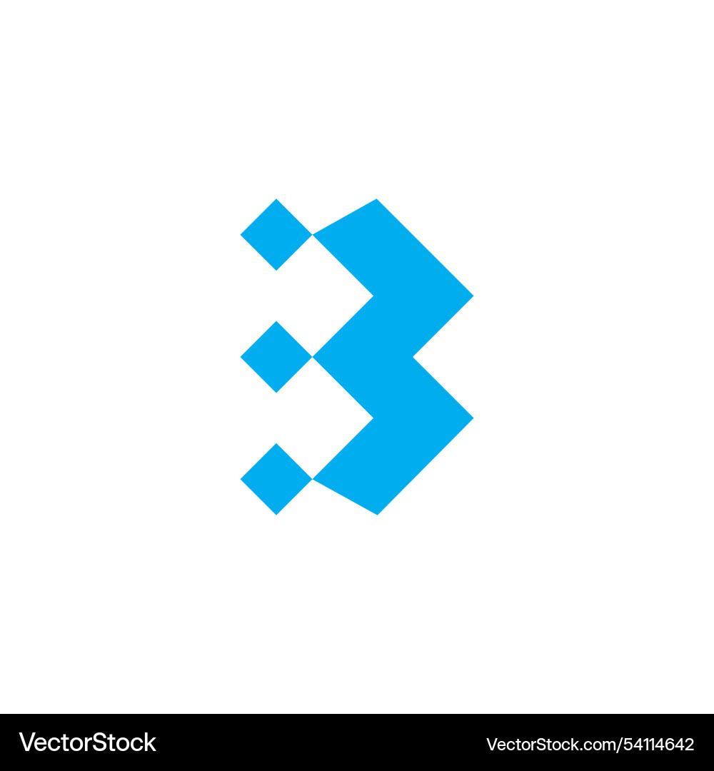 Letter b blue diamond abstract logo Royalty Free Vector
