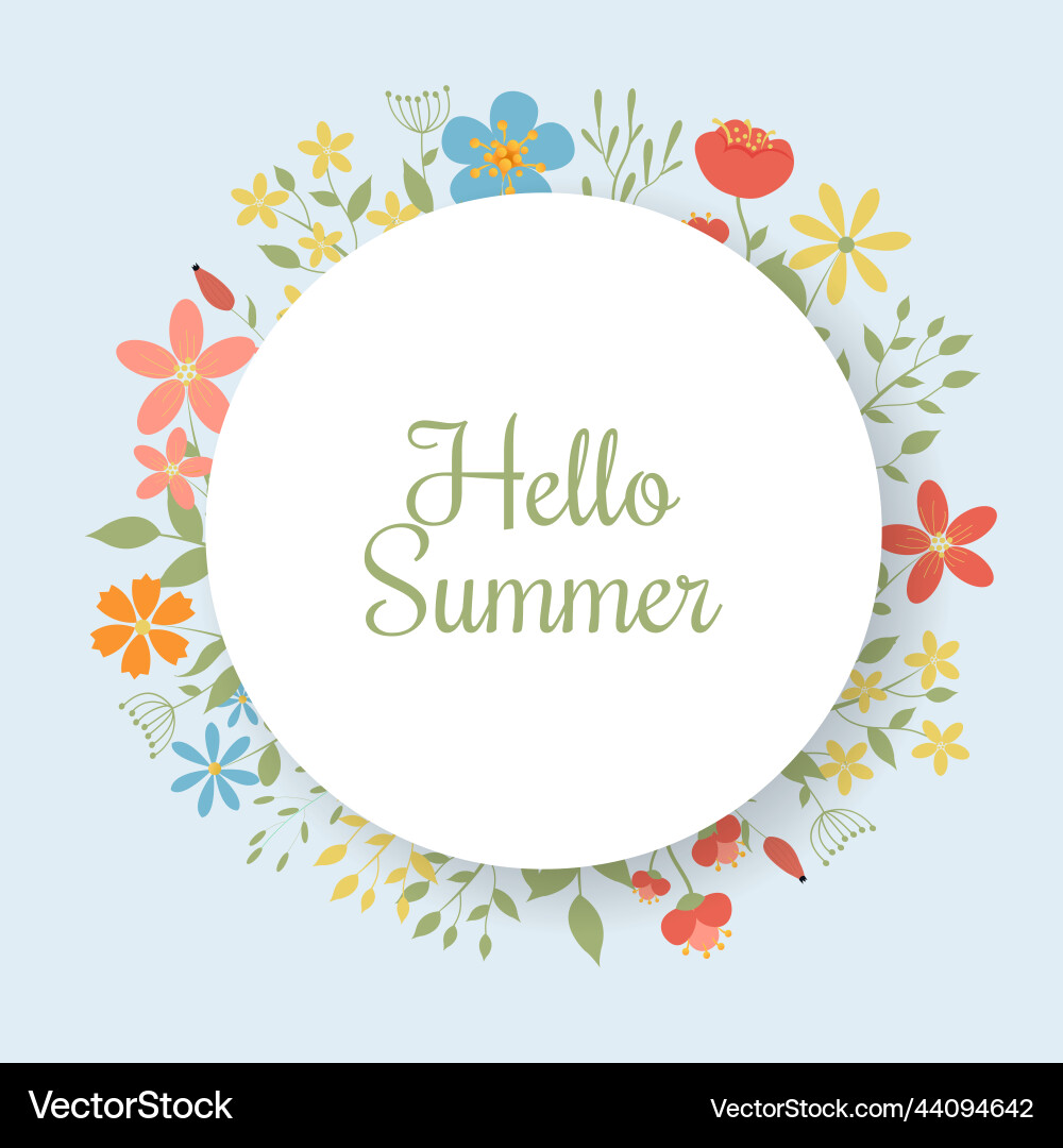 Spring flowers set with white background Vector Image