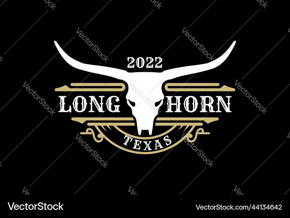 Texas Longhorn Bull Logo Royalty Free Vector Image