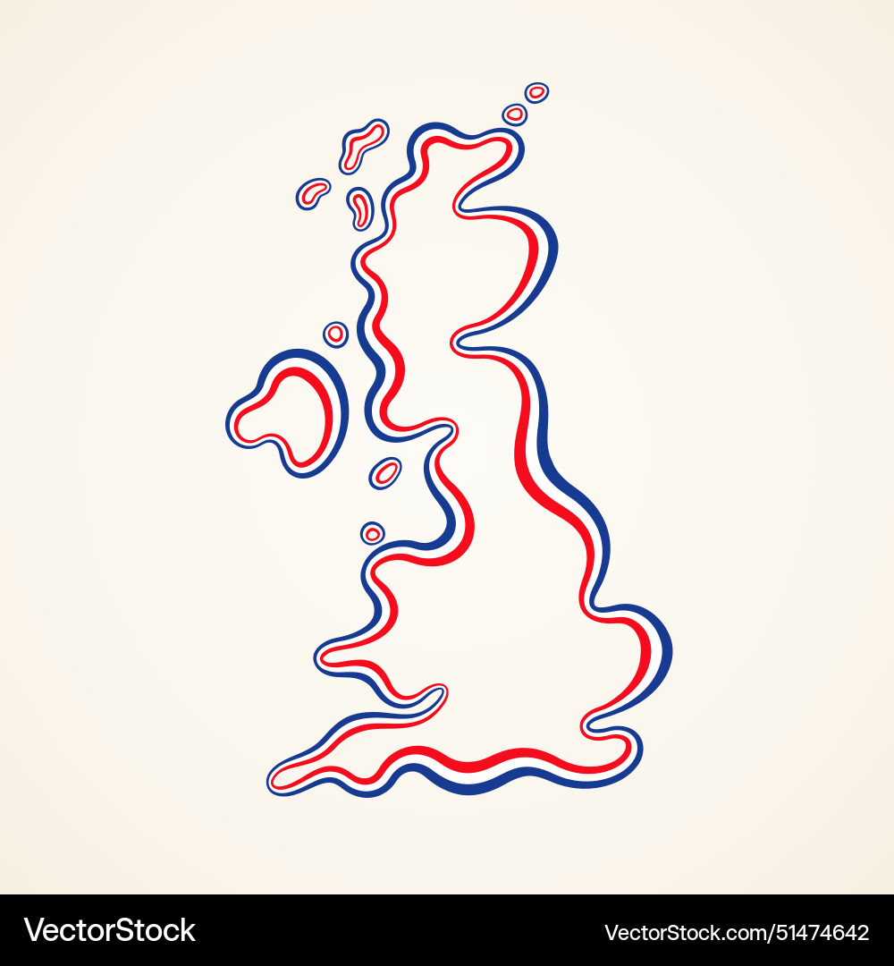 United kingdom - outline map Royalty Free Vector Image