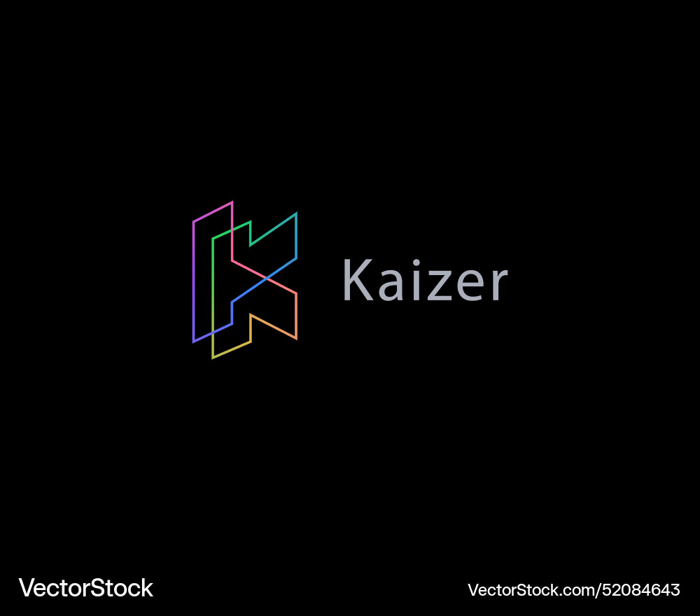 A letter k thin line logo universal minimalistic Vector Image