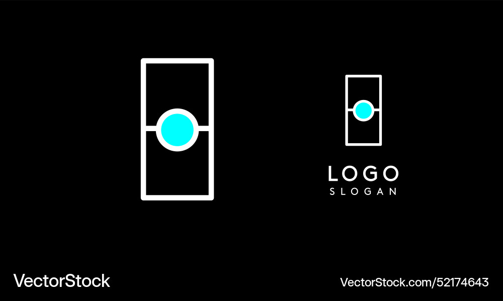 Abstract i letter logo with blue dots minimalist Vector Image