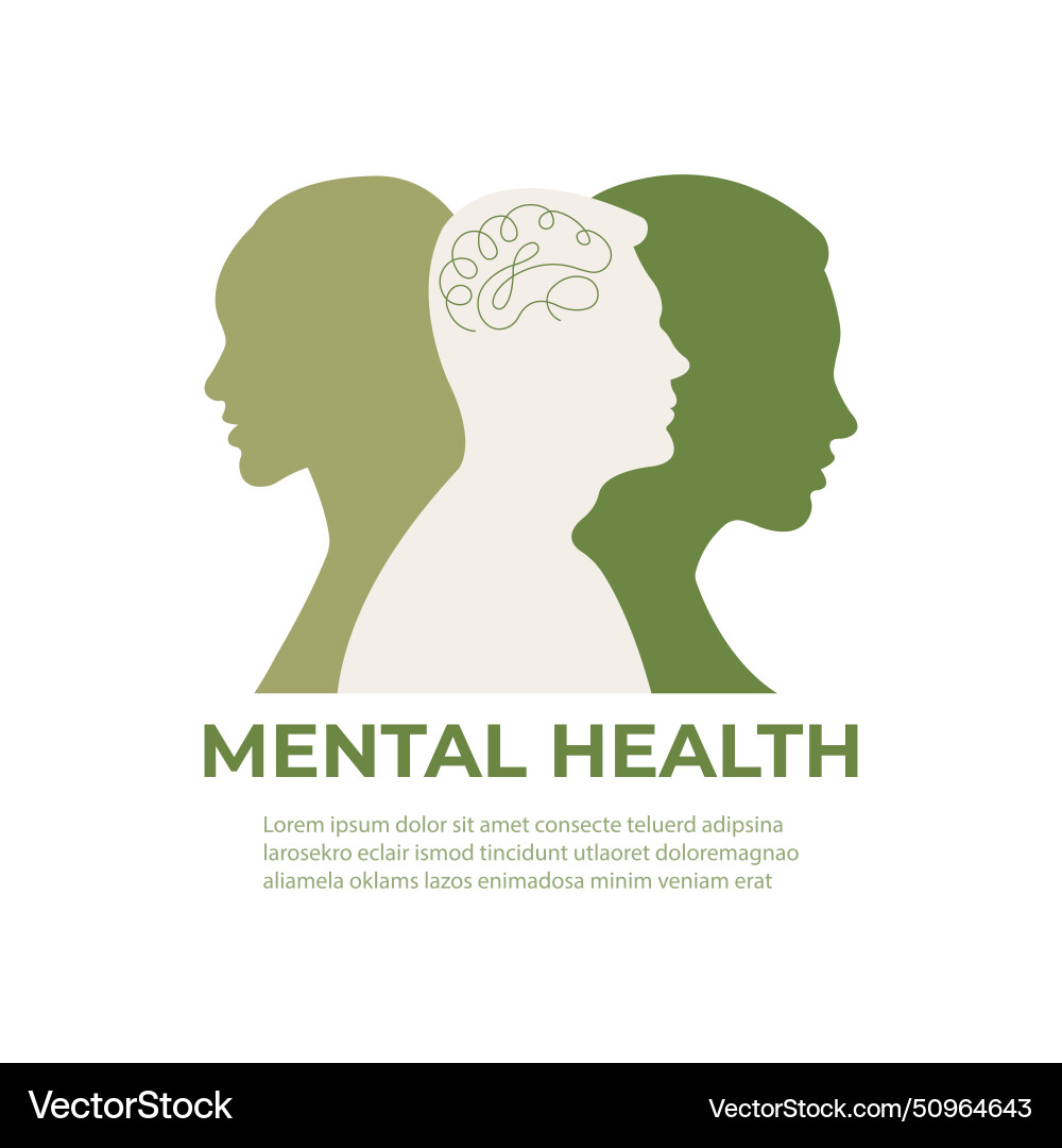 Banner about mental health66 Royalty Free Vector Image