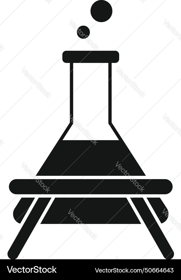 Boiling burning flask icon simple study Royalty Free Vector