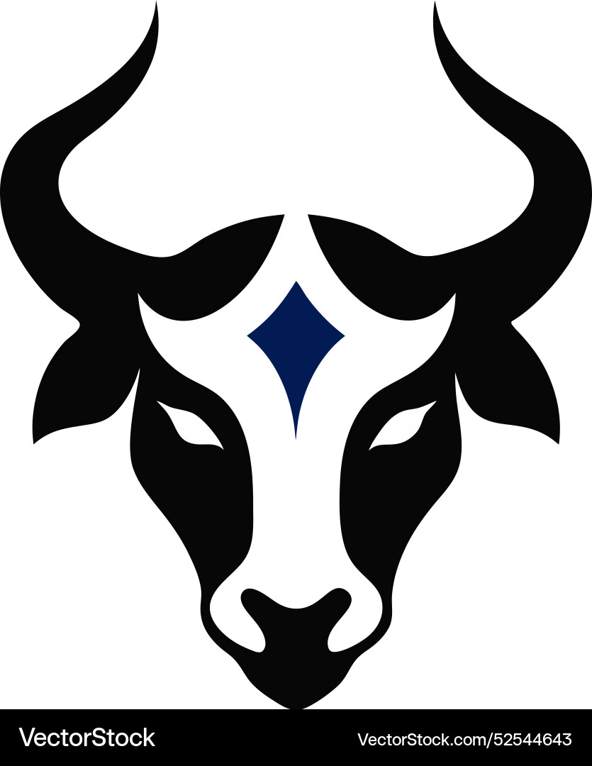 Bull head logo design 4 Royalty Free Vector Image
