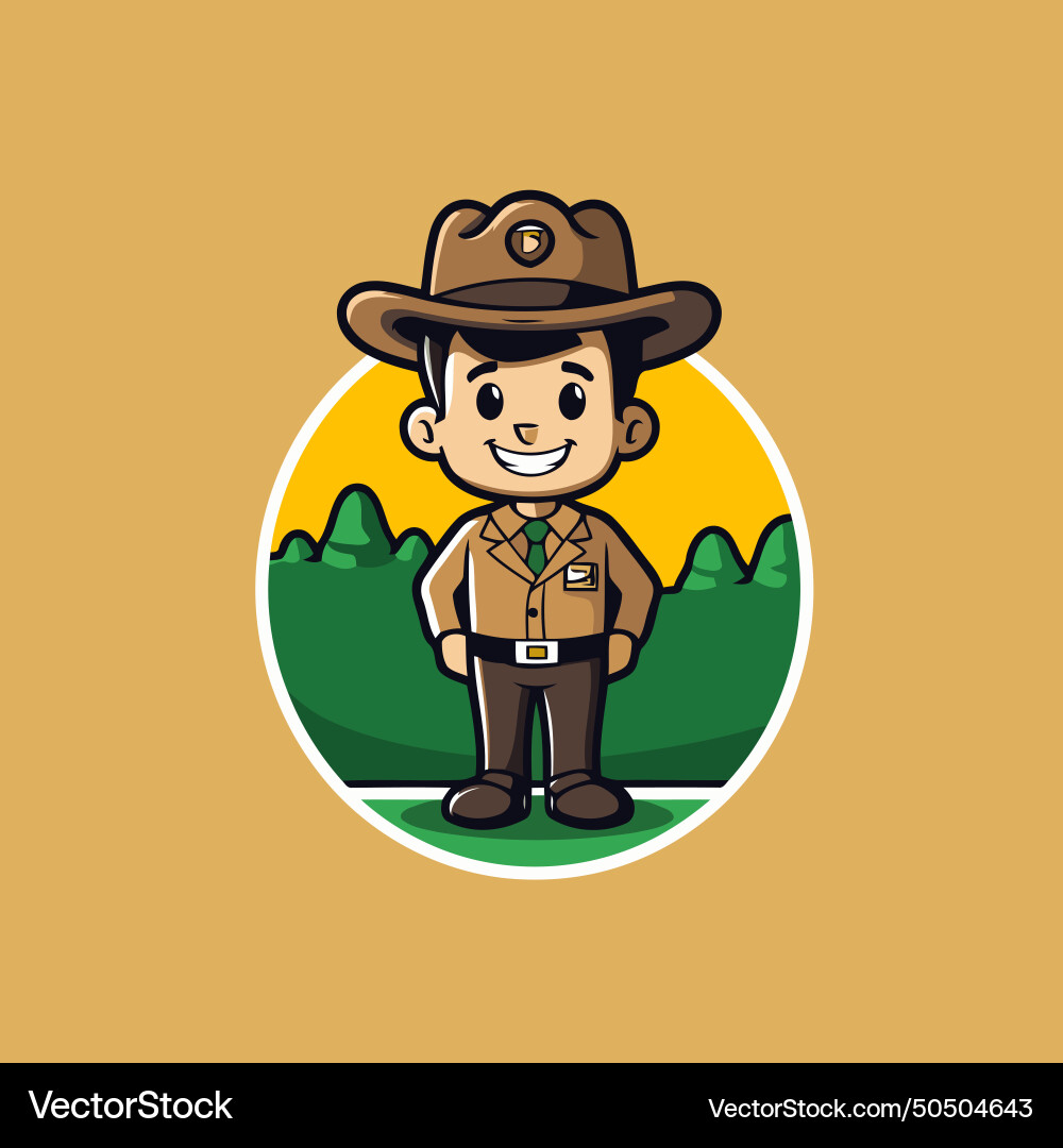Cartoon Police Officer With Hat And Uniform Vector Image