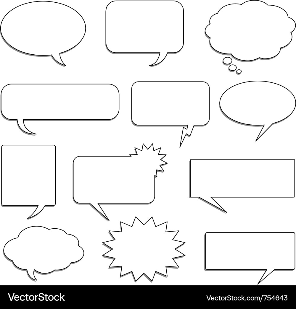 Cartoon Speech Bubbles Royalty Free Vector Image
