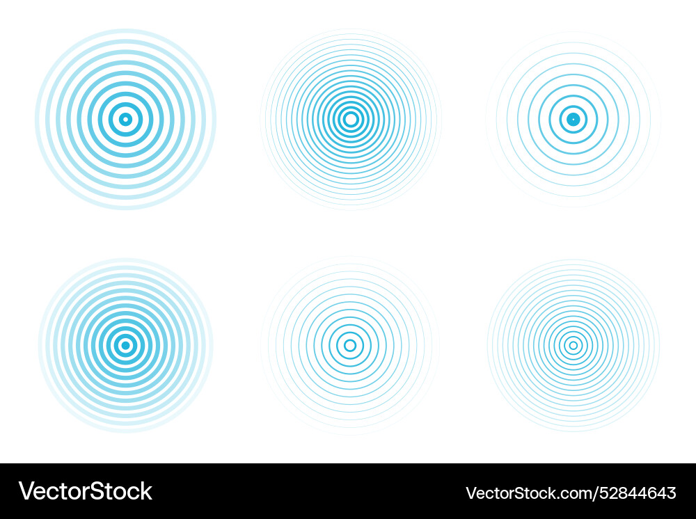 Concentric ripple circles set seismic earthquake Vector Image