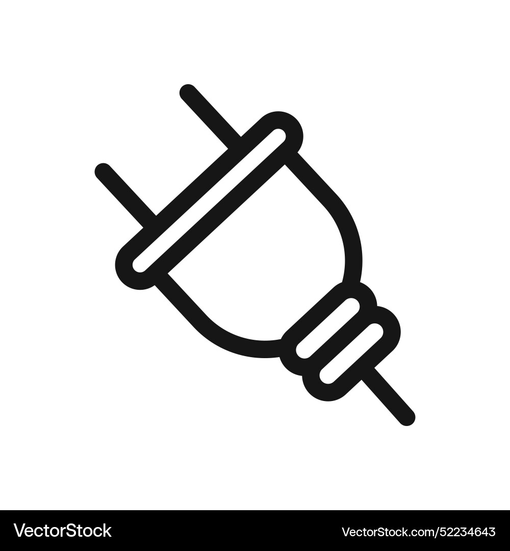 Electrical plug icon black line art logo Vector Image