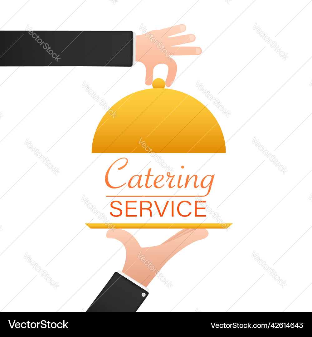 Flat catering service on white Royalty Free Vector Image