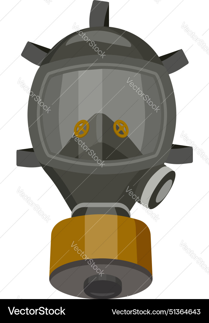 Flat design of a gas mask Royalty Free Vector Image