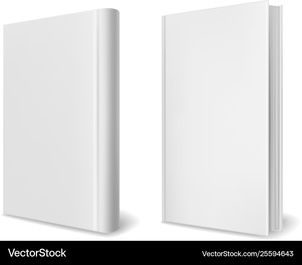 Realistic book cover mockups empty white Vector Image