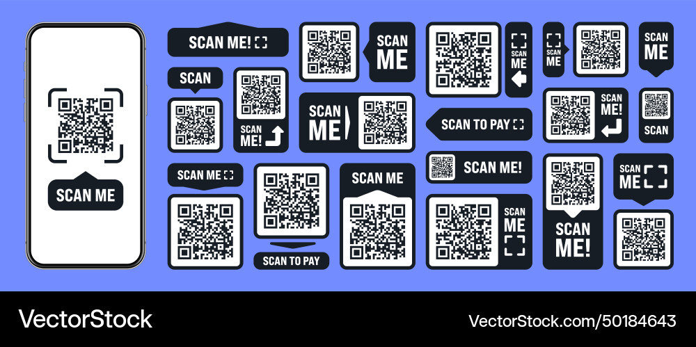 Scan me qr code sticker online payment special Vector Image