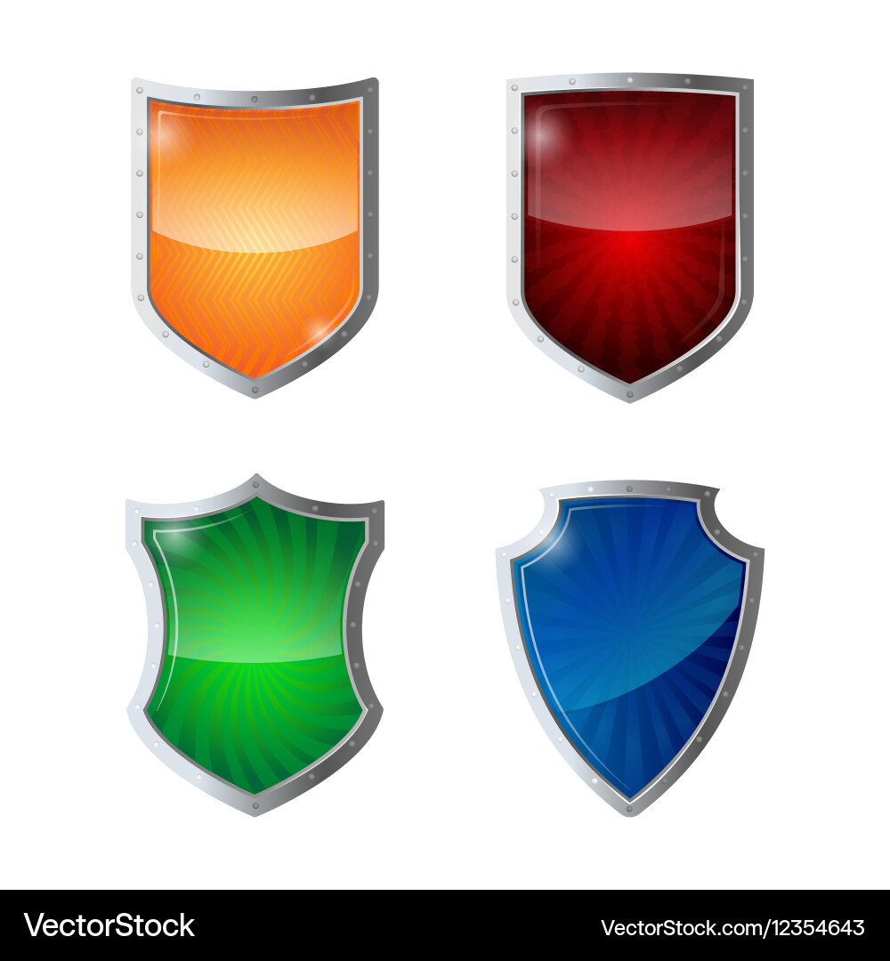 Set of shields protection web security antivirus Vector Image