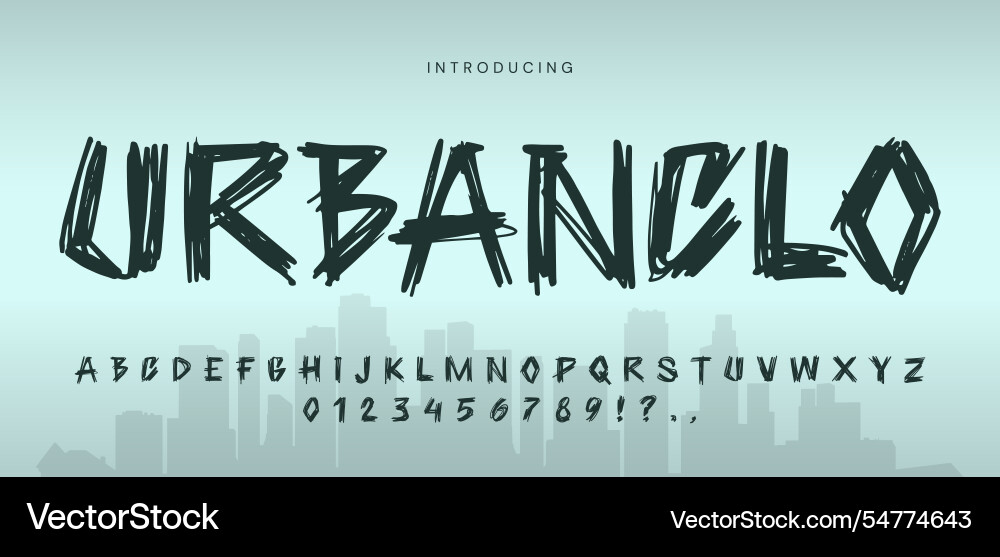 Unique urban style font for creative designs Vector Image