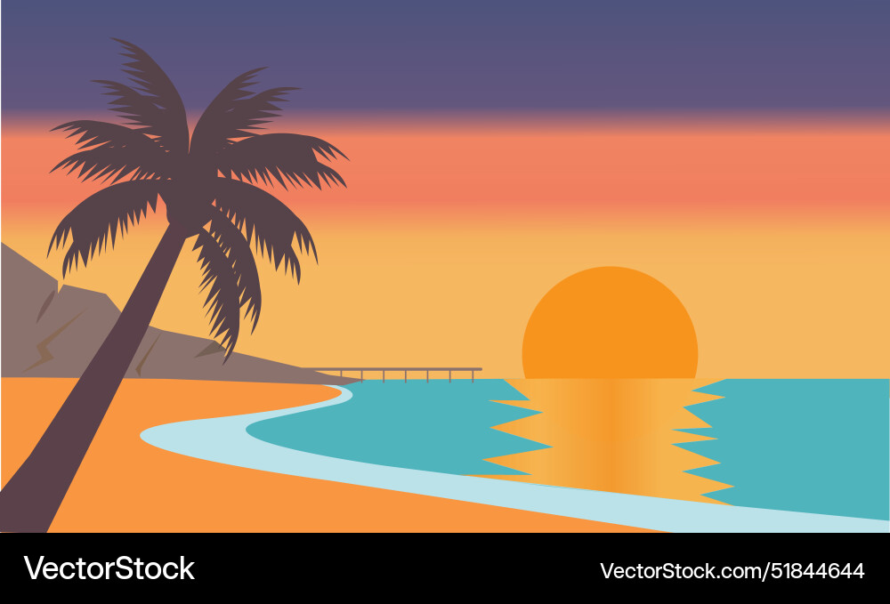 Beautiful sunset Royalty Free Vector Image - VectorStock