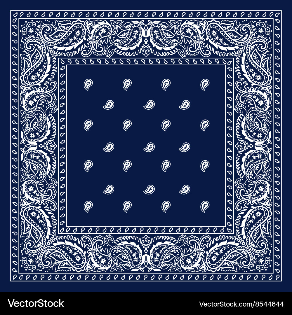 Blue Paisley Bandana Royalty Free Vector Image