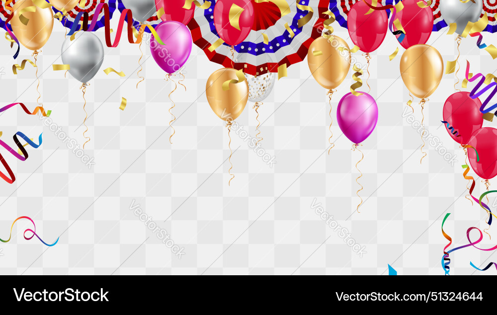 Colorful party balloons and decorations Royalty Free Vector