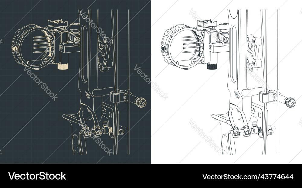 Compound bow close-up Royalty Free Vector Image