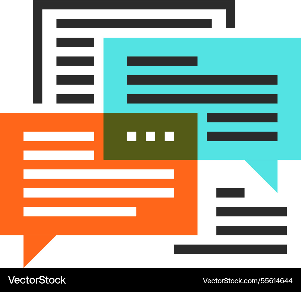 Conversation flat line web icon concept Royalty Free Vector