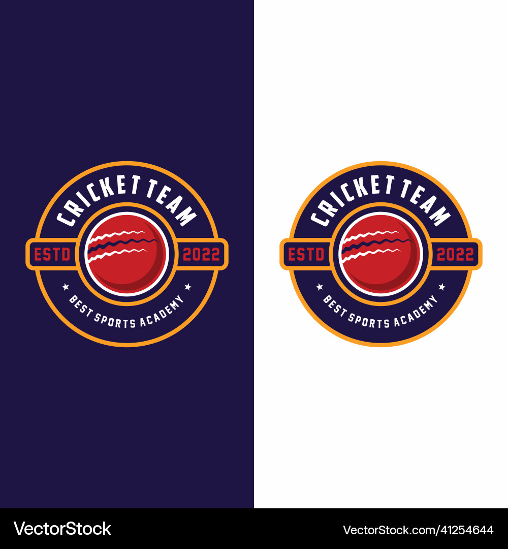 Cricket team logo template design Royalty Free Vector Image