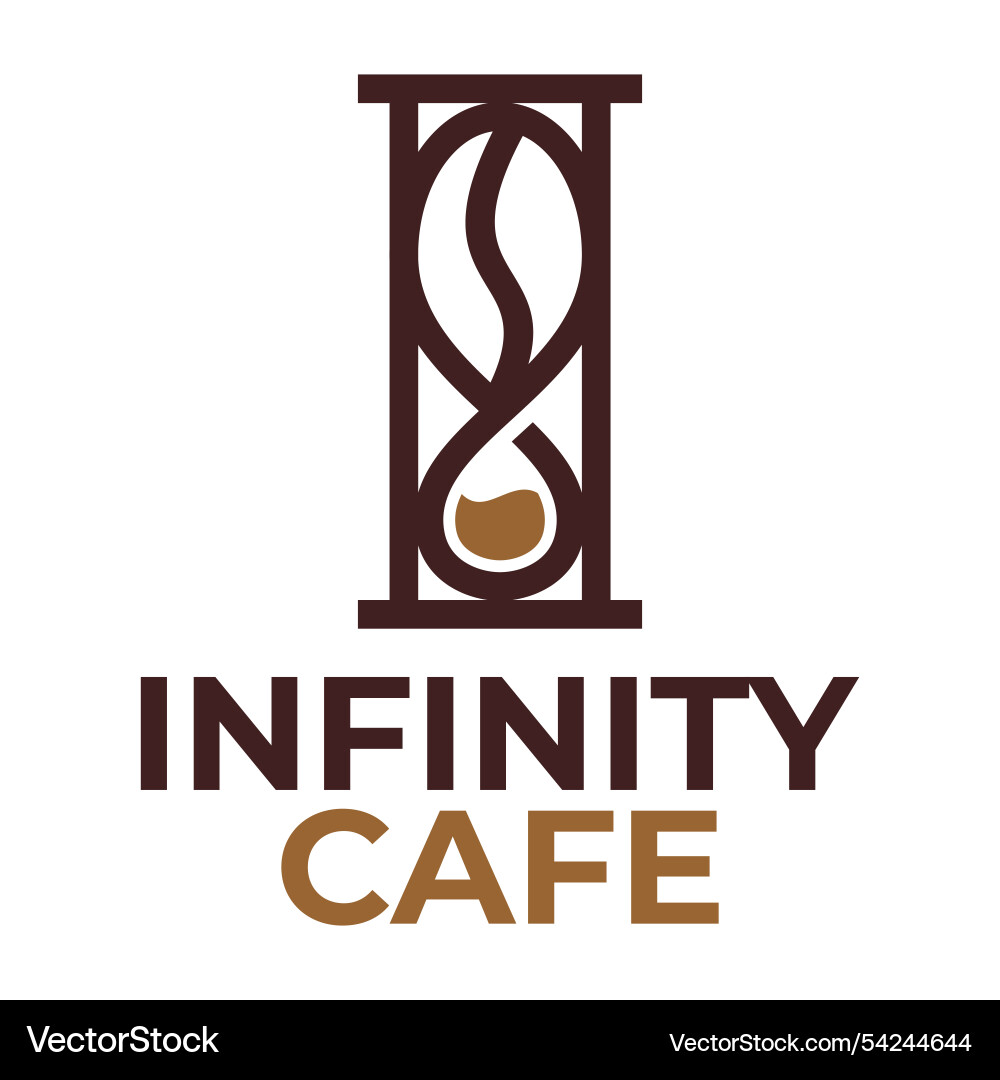 Infinity cafe flat minimalist logo design Vector Image