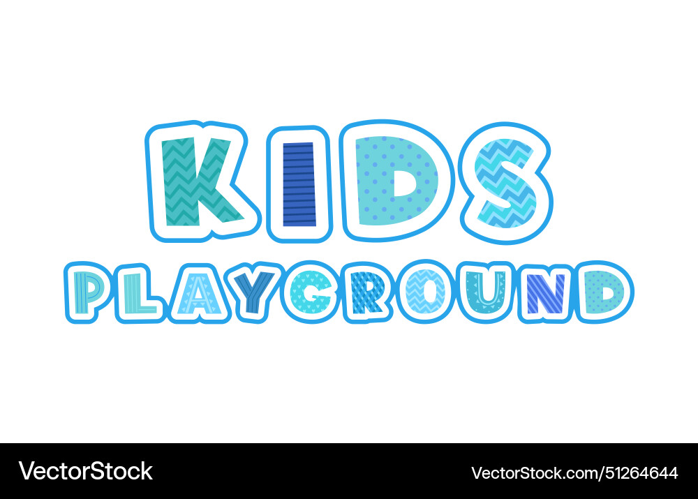 Kids playground creative text letters for game Vector Image