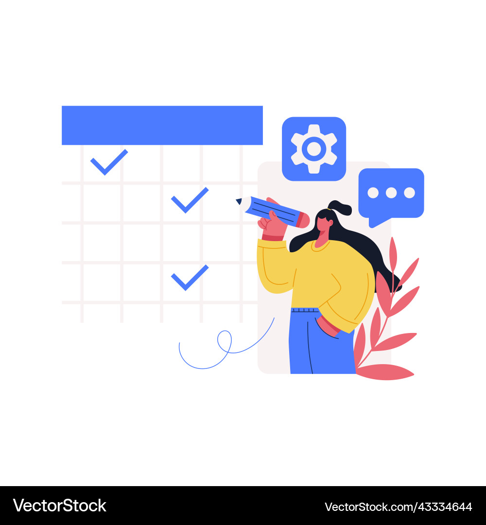 People making modern check list with pencil Vector Image