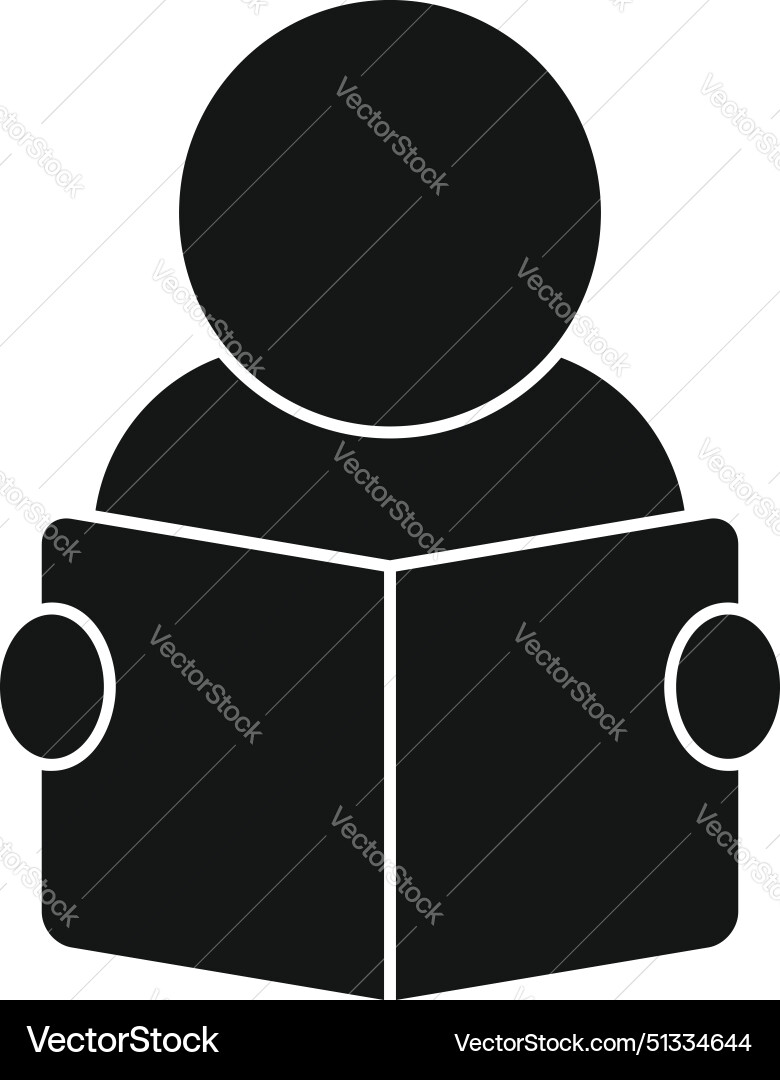 Person reading a book icon Royalty Free Vector Image