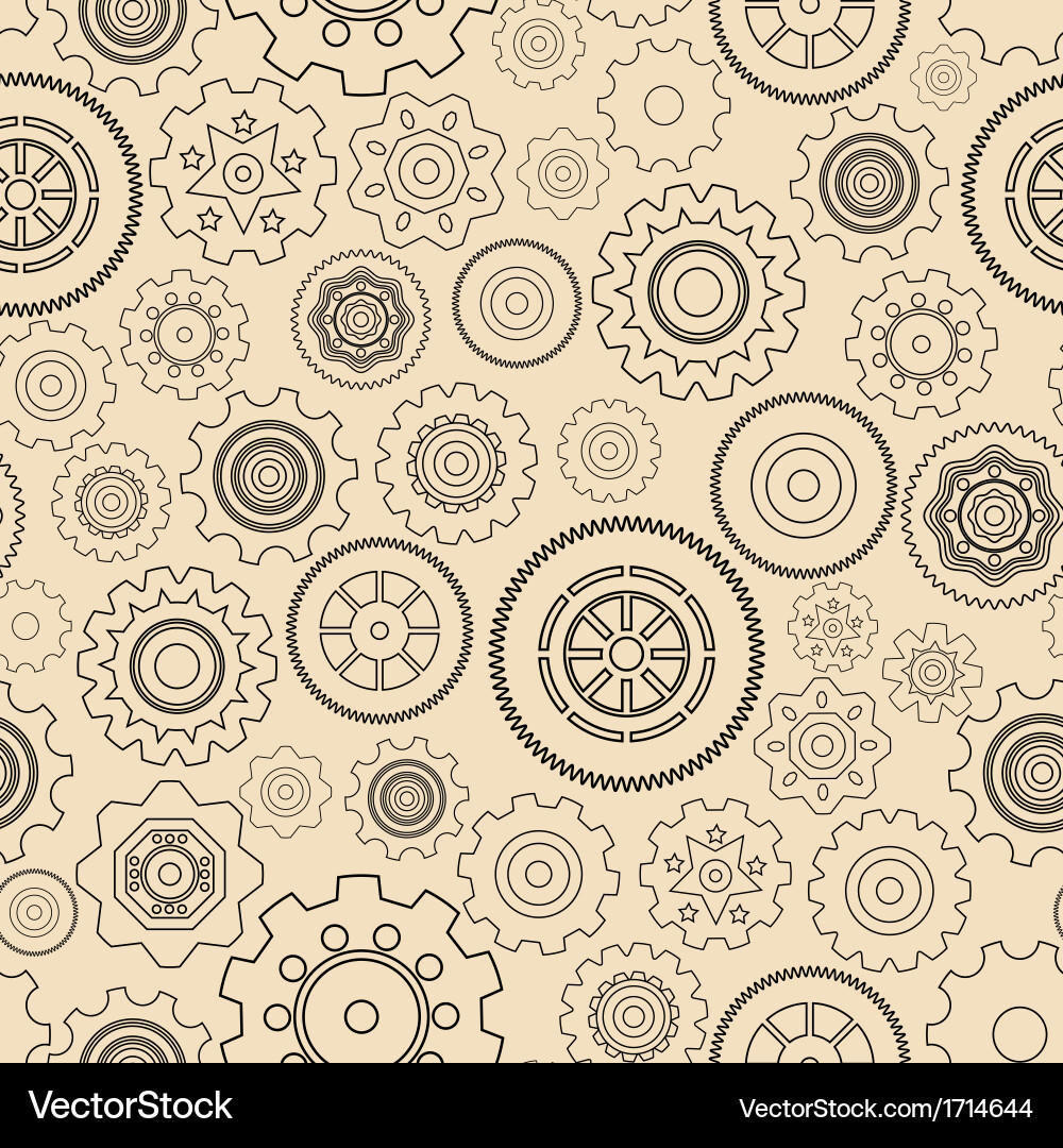 Seamless gear wheels pattern Royalty Free Vector Image