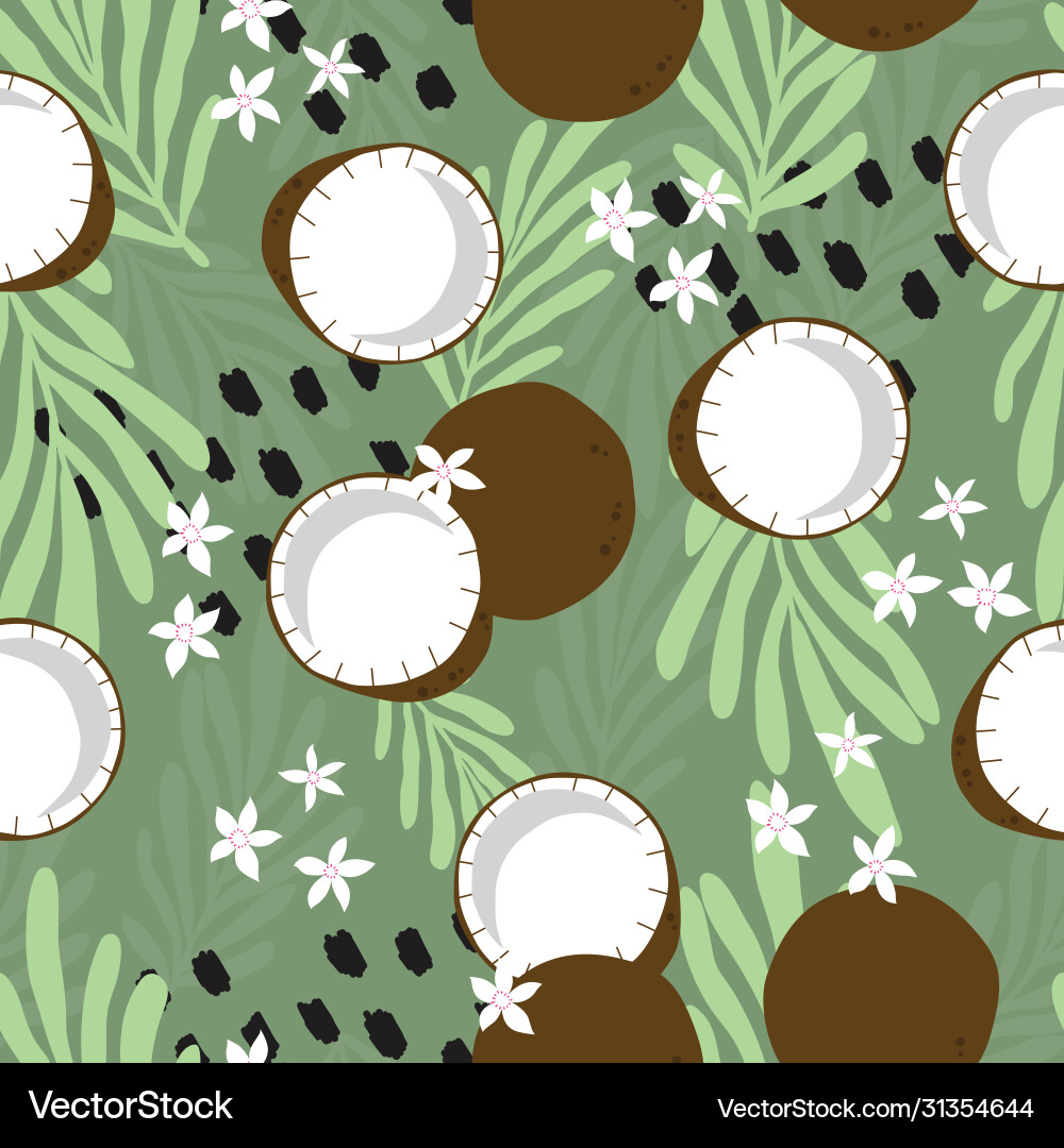 Tropical Coconut Pattern Royalty Free Vector Image
