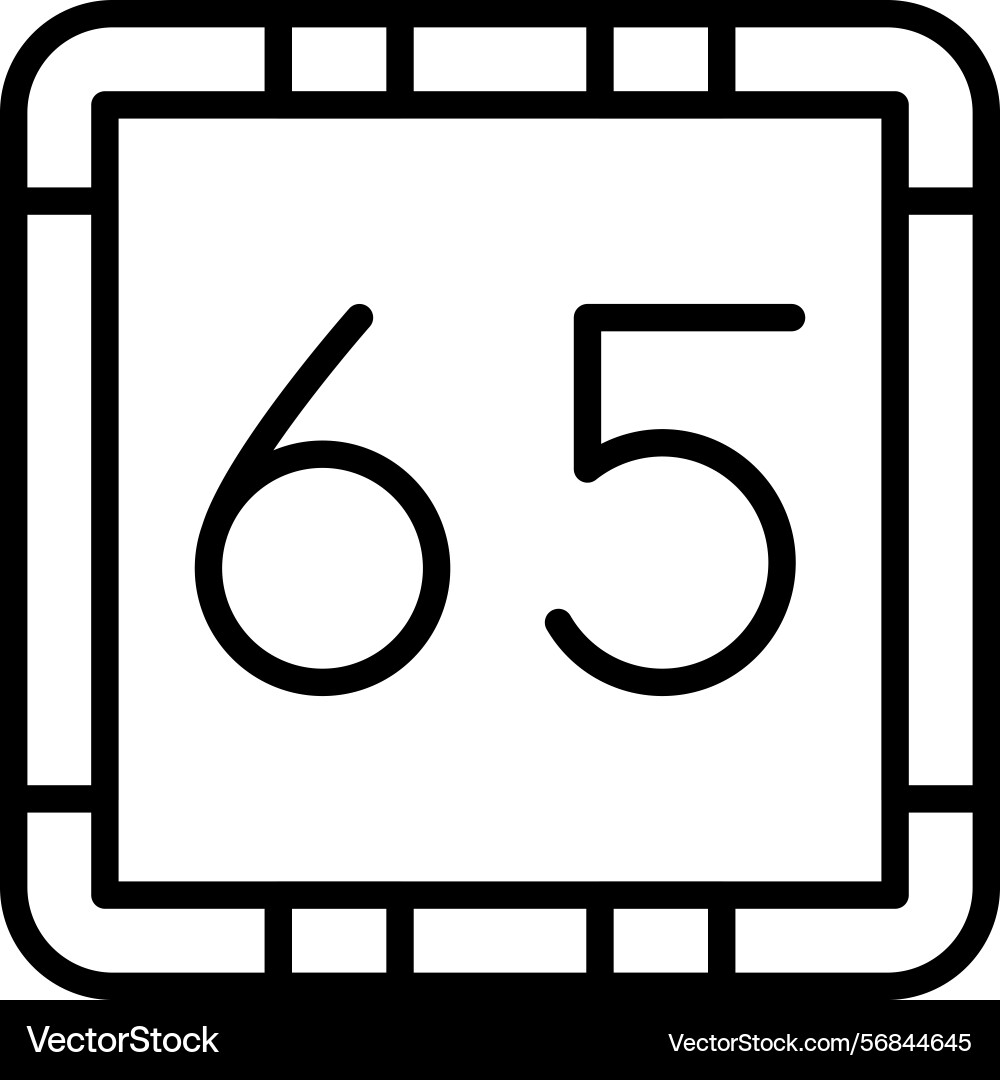 65 sixty-five icon Royalty Free Vector Image - VectorStock