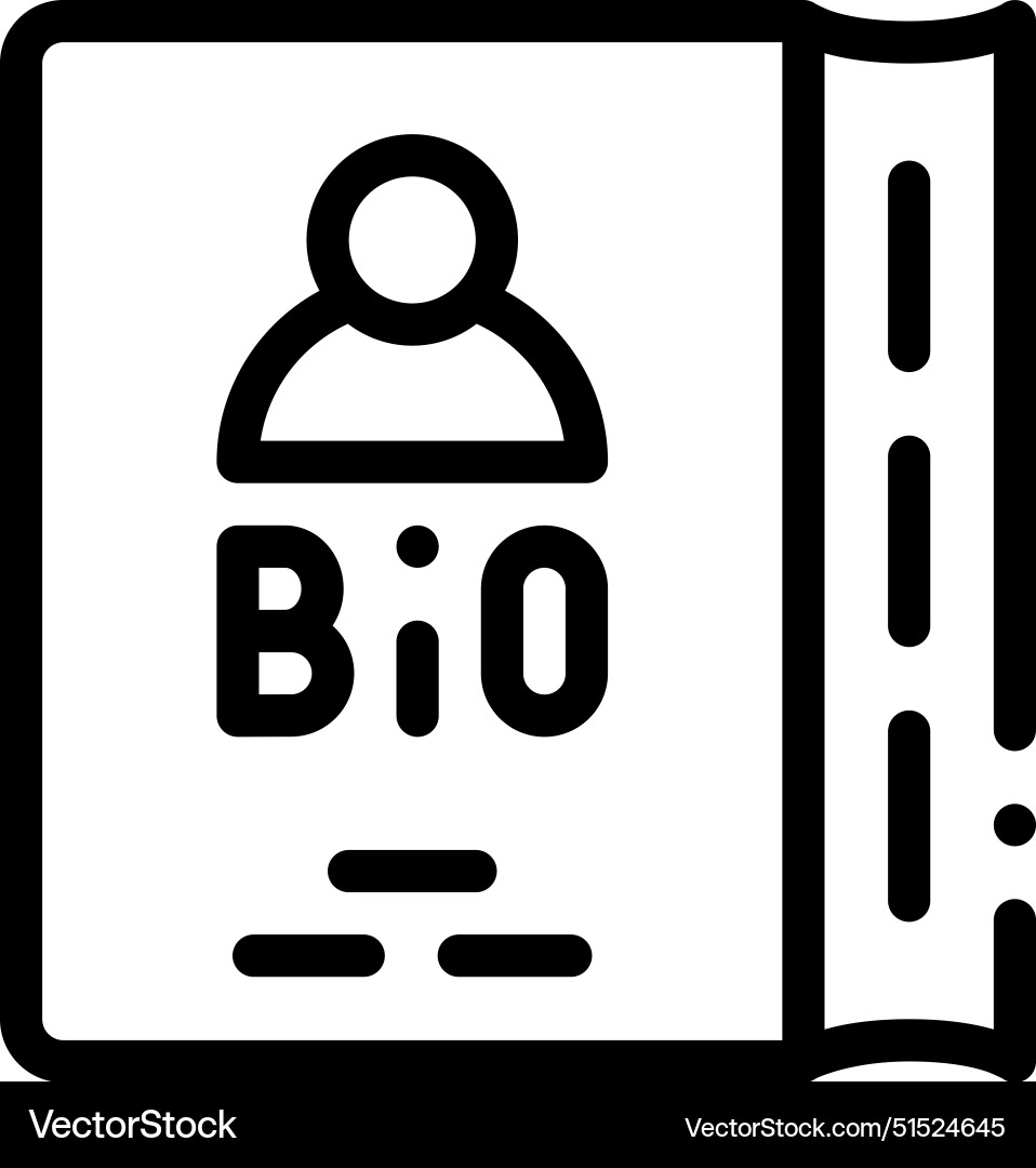 Biography icon thin linear style design isolated Vector Image