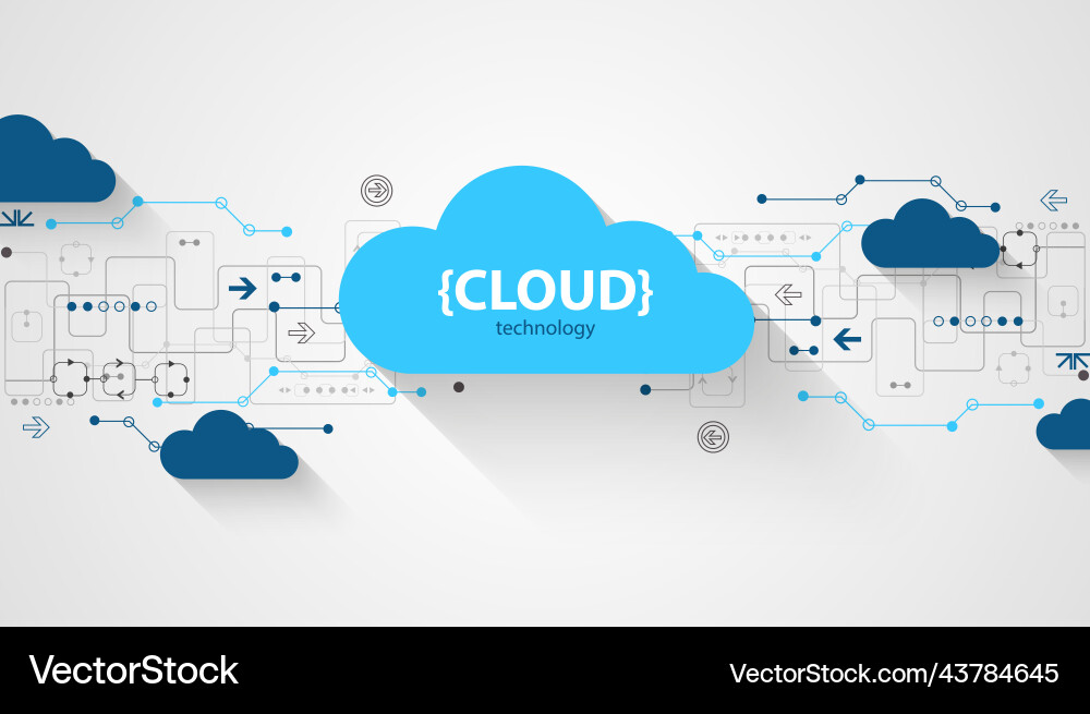 Cloud storage technology integrated digital web Vector Image