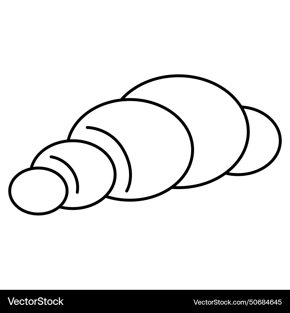 Croissant line icon isolated on white Royalty Free Vector