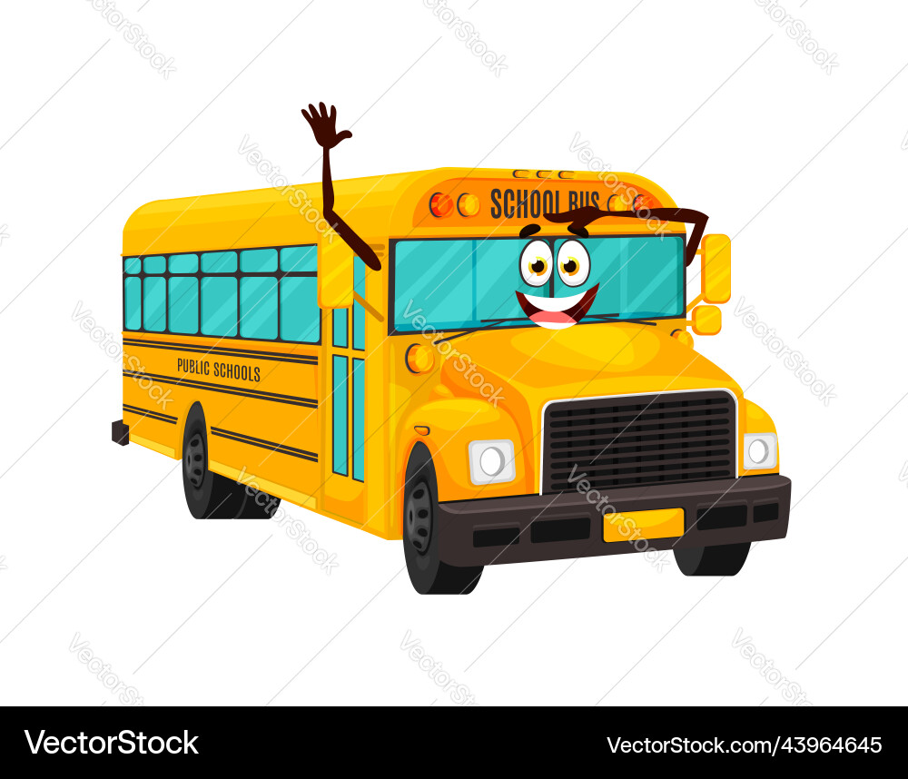Cute School Bus Character Royalty Free Vector Image