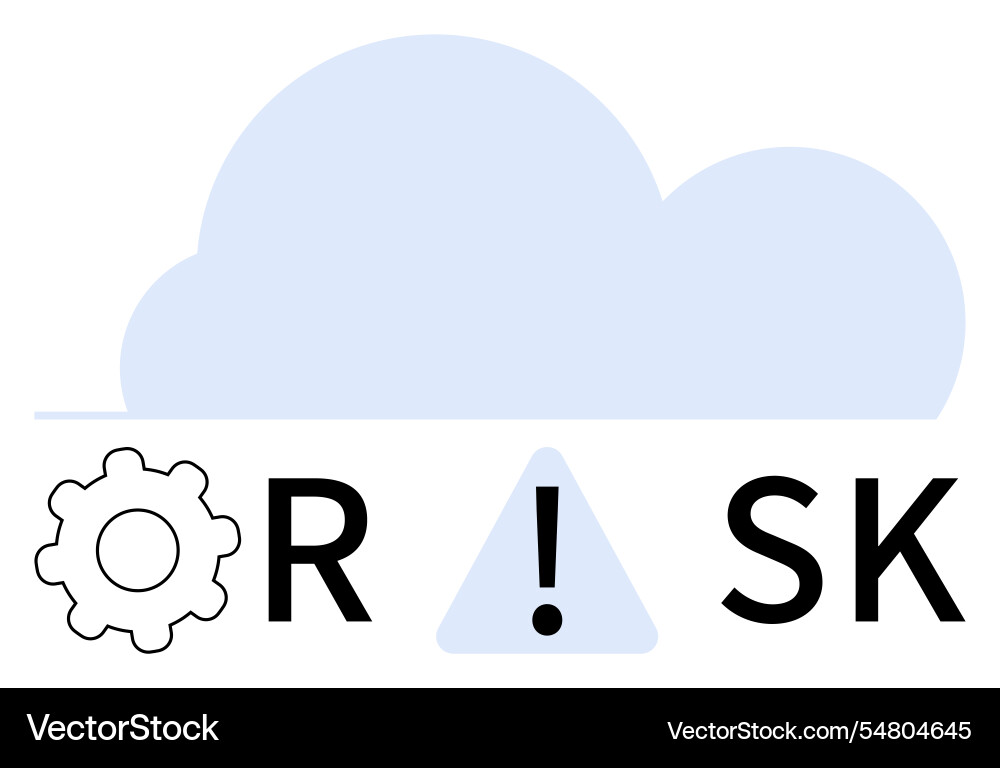 Gear and exclamation mark representing risk Vector Image