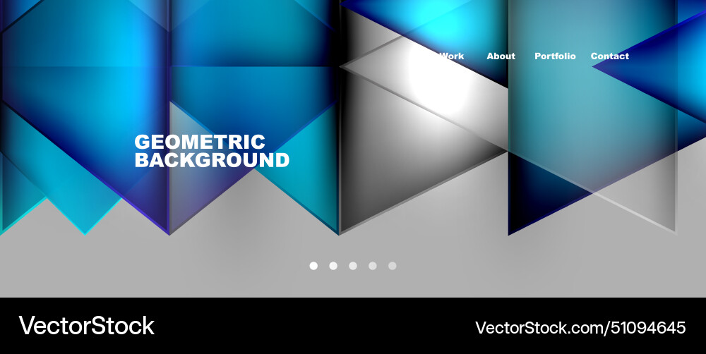 Geometric background with blue and gray triangles Vector Image
