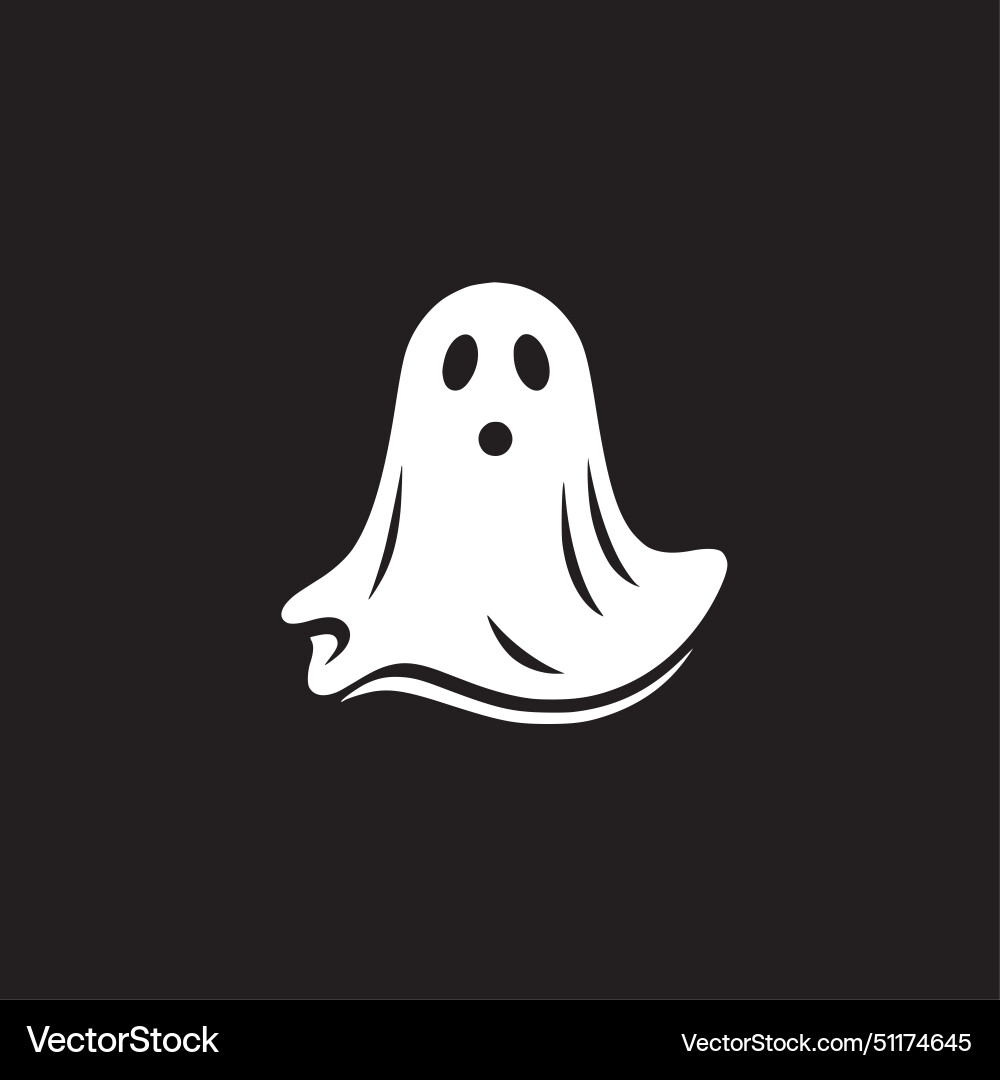 Ghost - black and white Royalty Free Vector Image