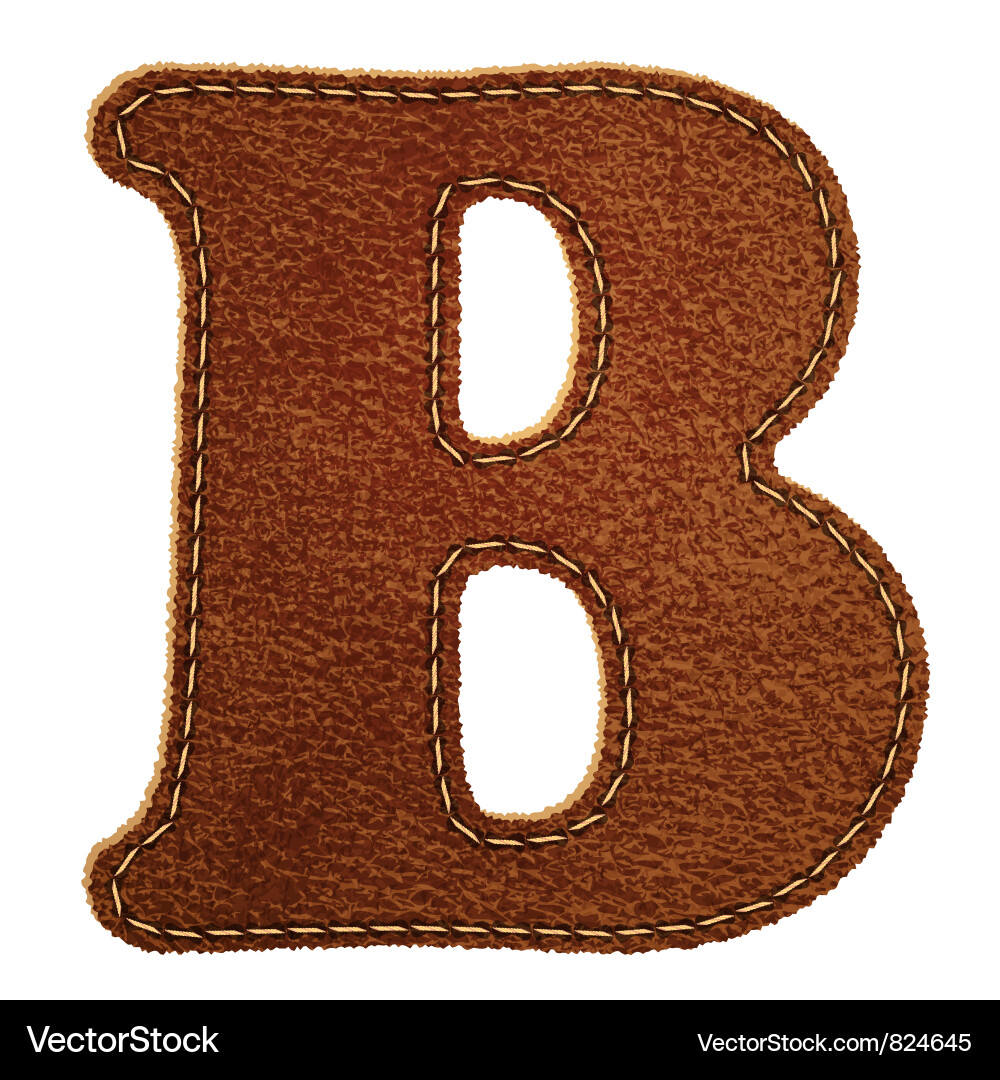 Leather textured letter b Royalty Free Vector Image