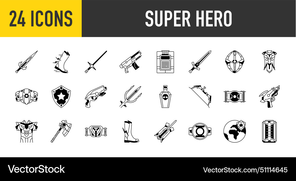 Super hero icon set Royalty Free Vector Image - VectorStock