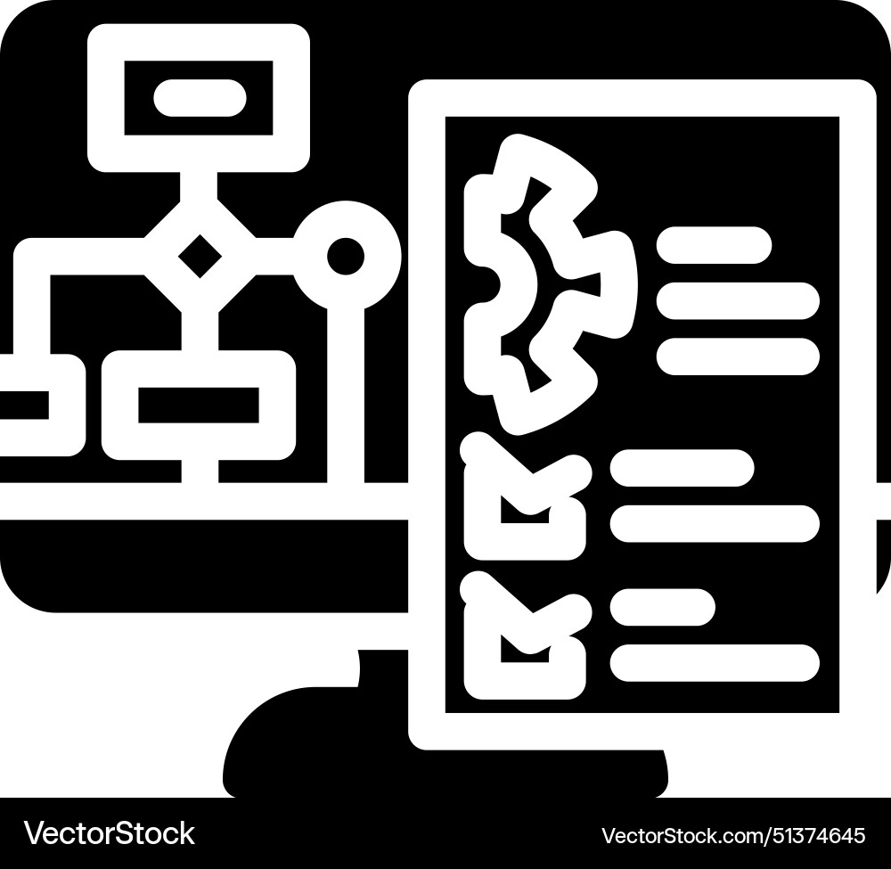 System evaluation analyst glyph icon Royalty Free Vector