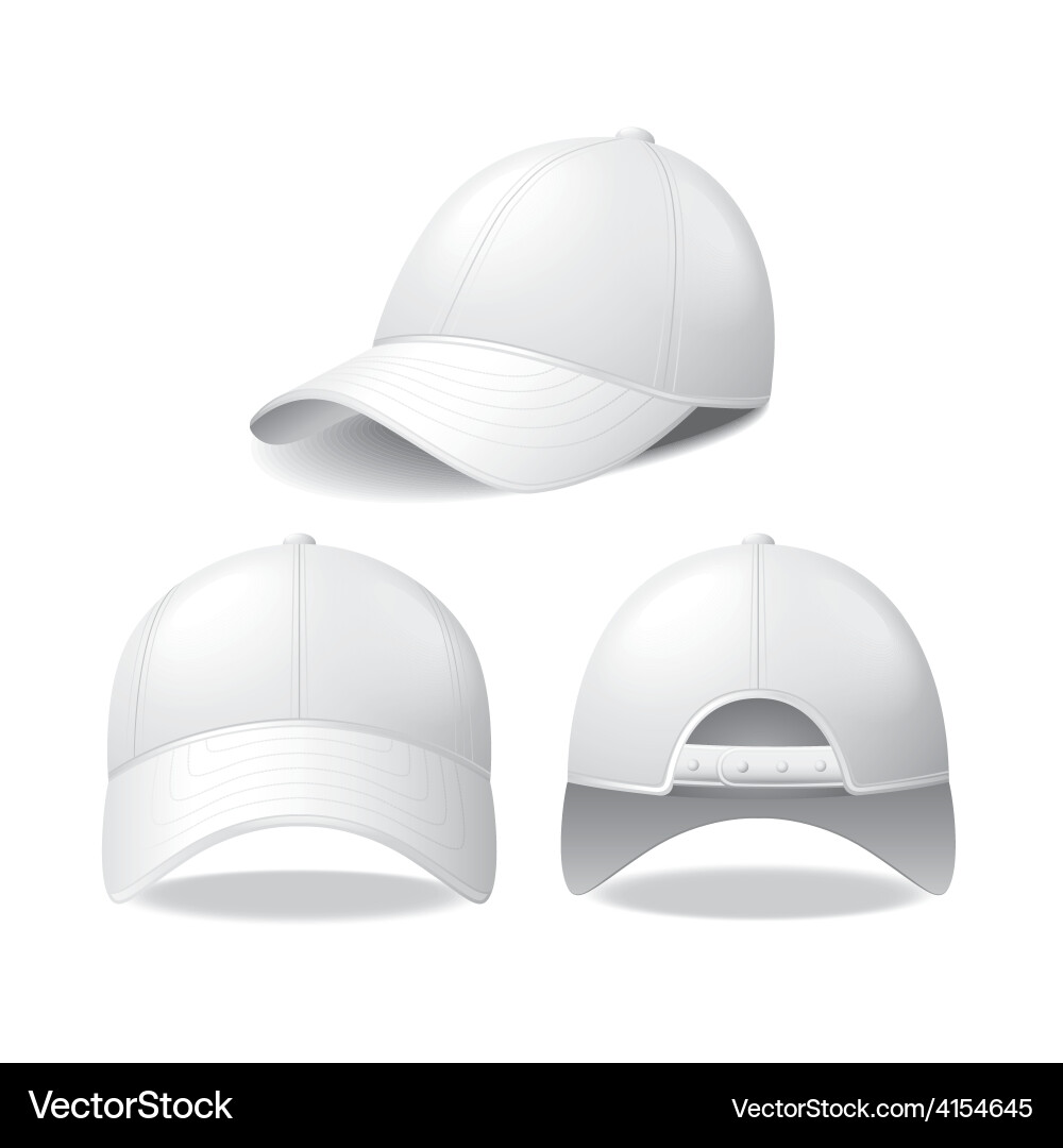 White Baseball Cap Royalty Free Vector Image - VectorStock